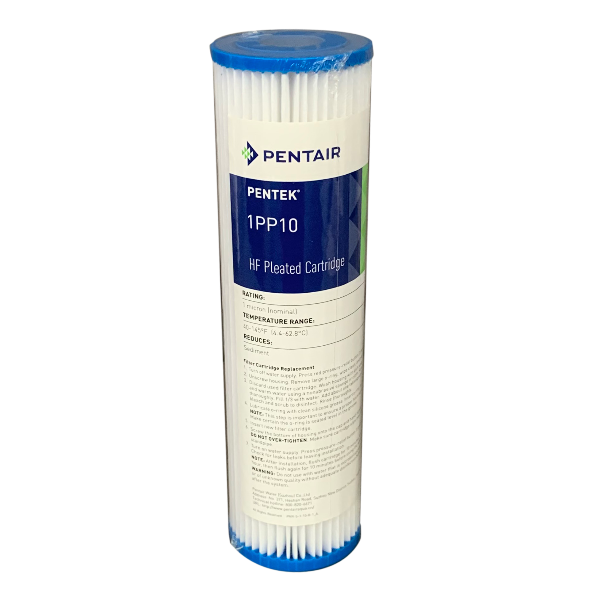 10" Polypleated Filter Cartridge 1Micron (10" x 2½")