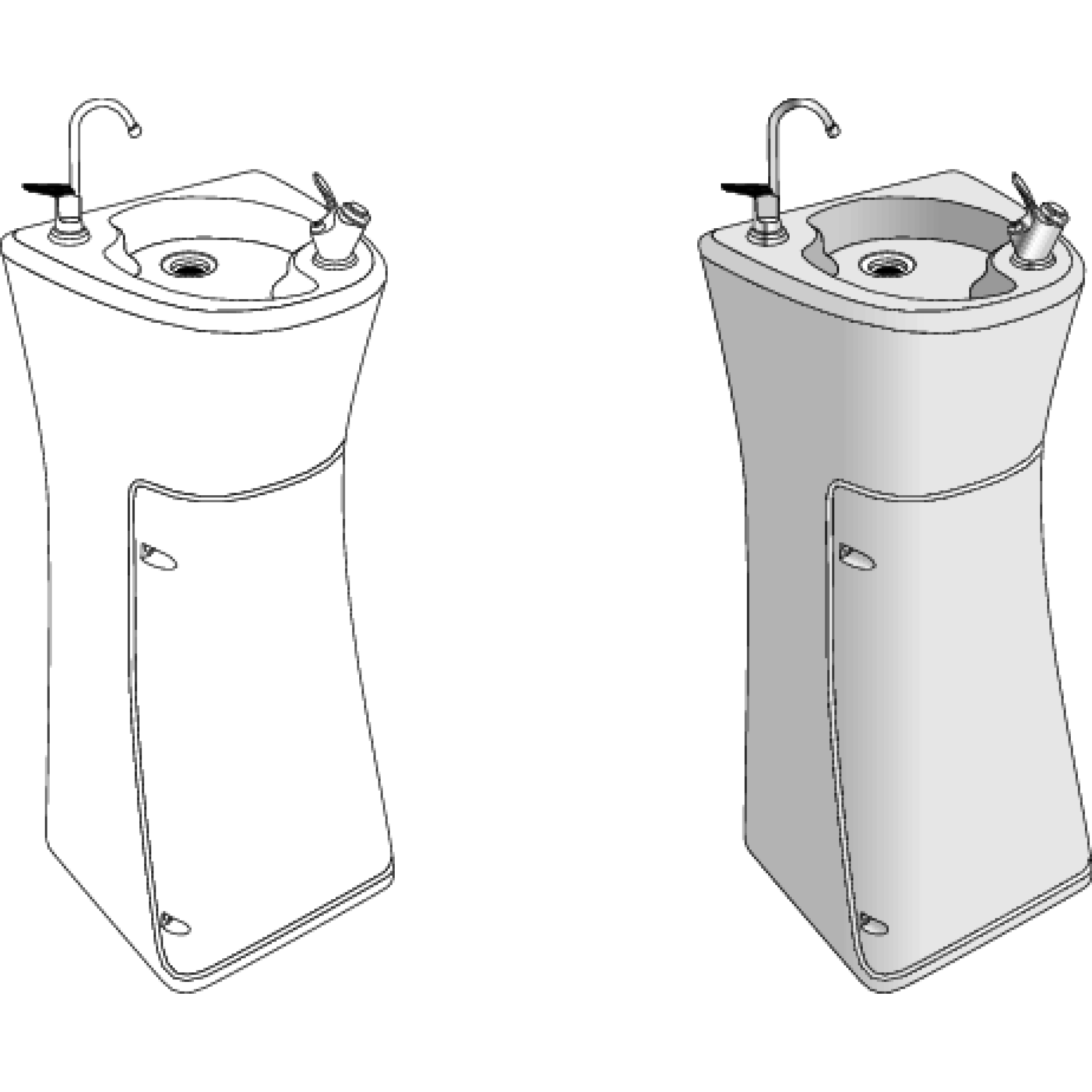 water coolers, RM33GF- Free standing inline bubbler, RM 33